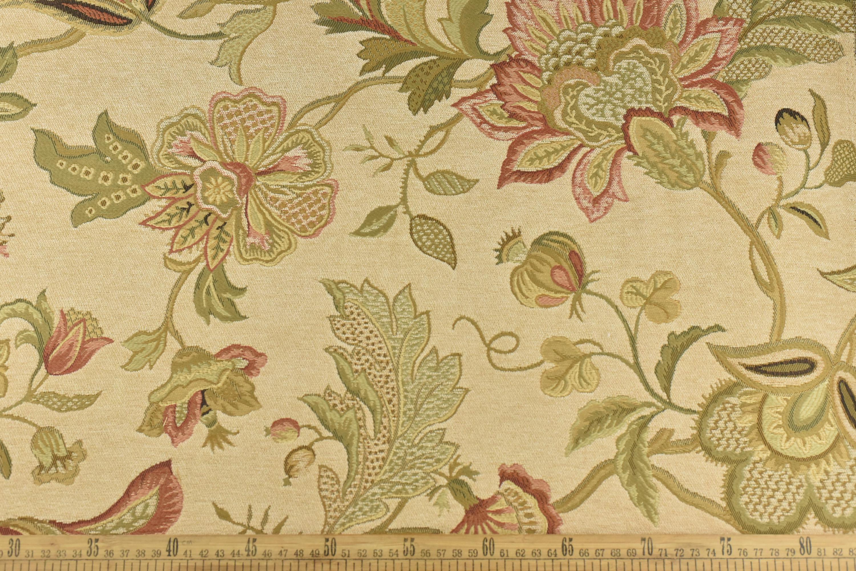 MCM Vintage Chenille Jacquard Floral Upholstery Fabric for Cushion ...