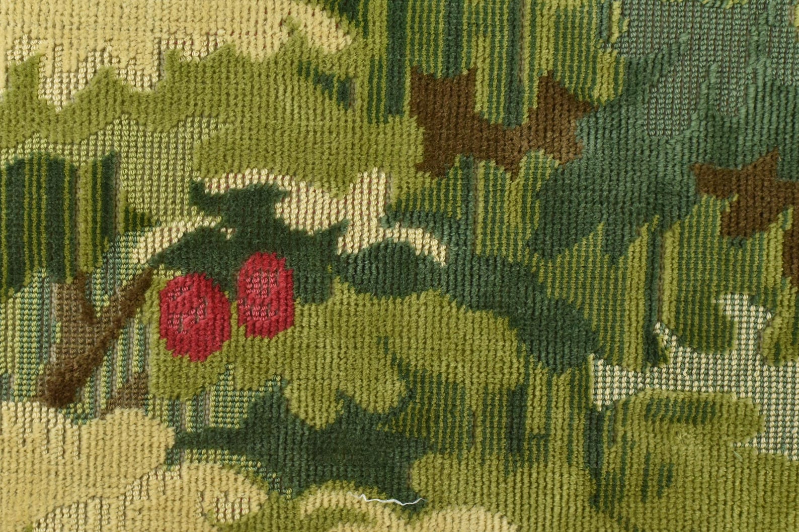 Heavy Wight Cotton Linen Blend Green Floral Raised Cut Vevet Upholstery ...