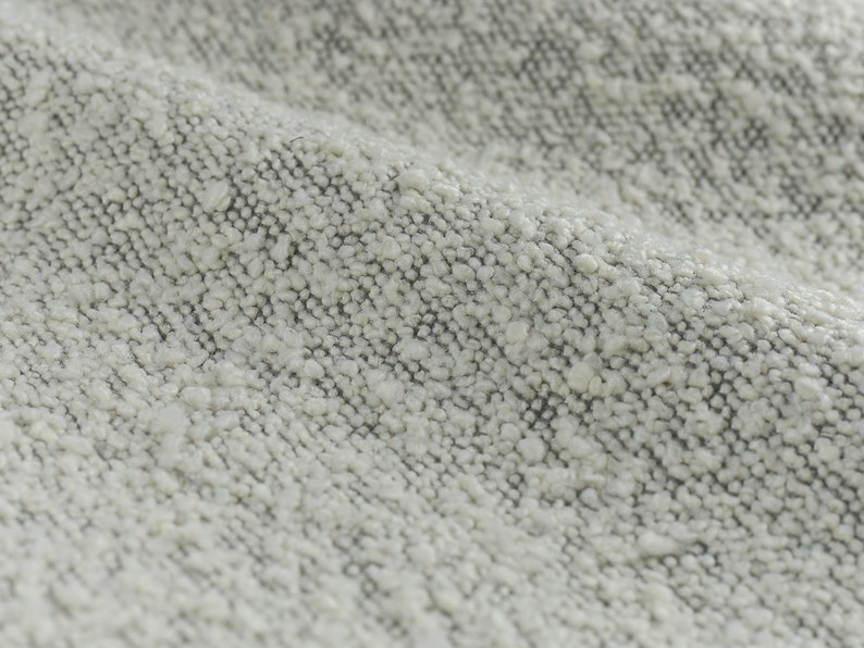 Ivory Cream Boucle Fabric Nubby Curly Texture Upholstery Fabric by the ...
