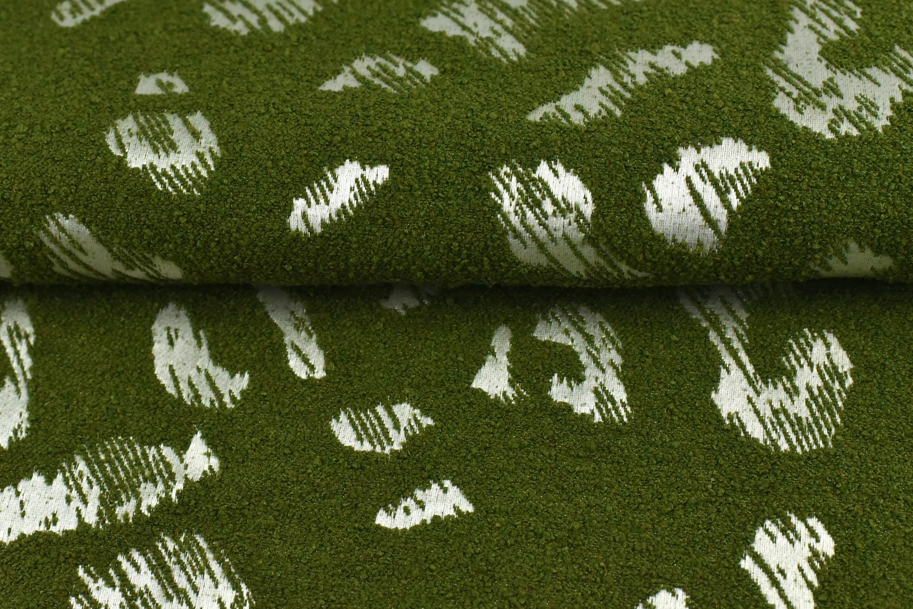 Moss Green Leopard Woven Boucle Upholsetry Fabric for Chair|vintage ...