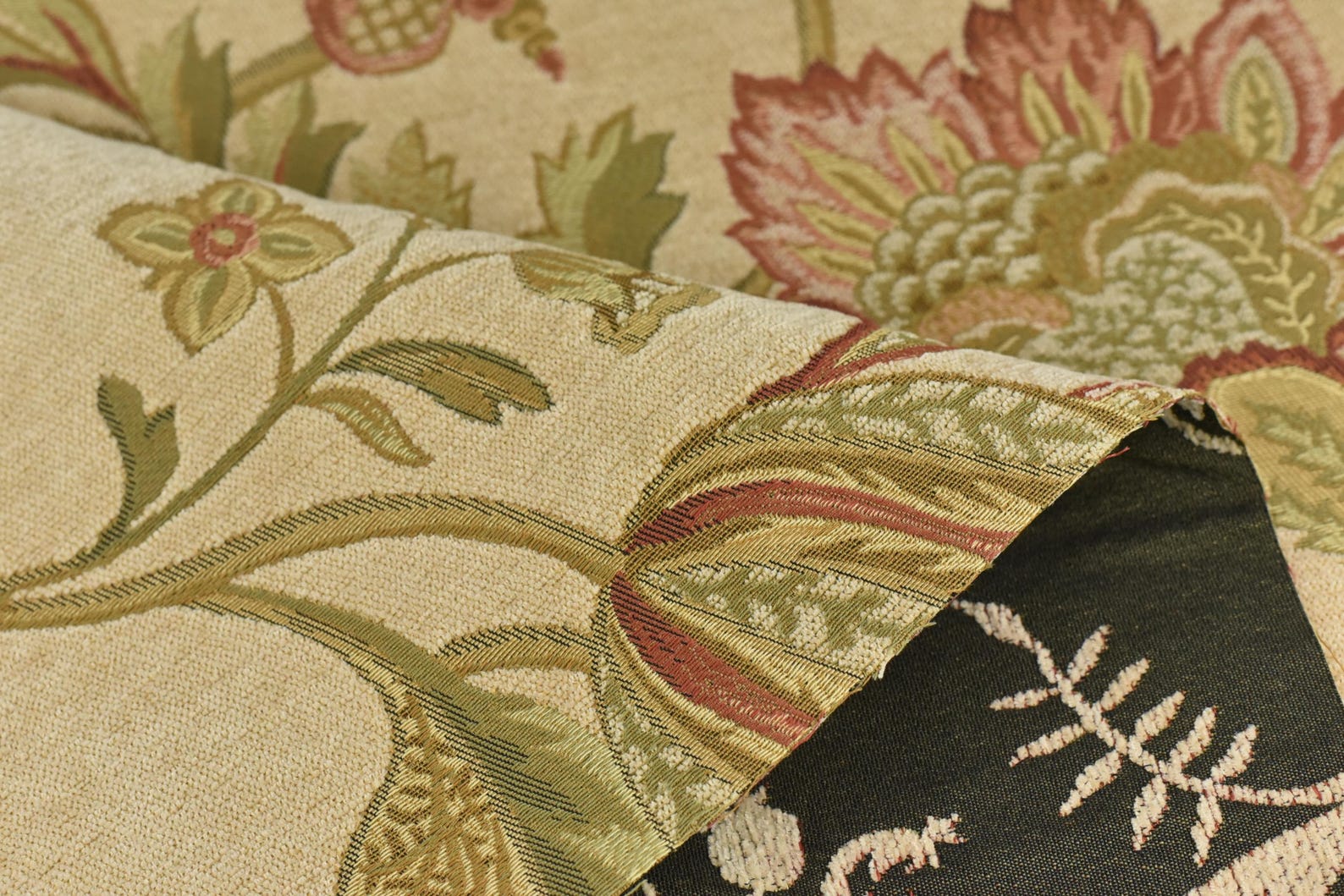 MCM Vintage Chenille Jacquard Floral Upholstery Fabric for Cushion ...