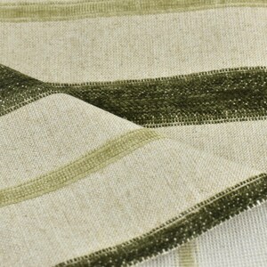 Vintage French Country Green and Cream Cotton Linen Blend Plushed ...