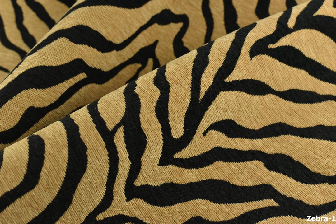 Vintage Tiger Animal Skin Textured Chenille Jacquard Upholstery Fabric ...
