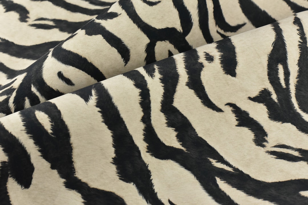 Heavy Weight Soft Velvet Tiger Print Upholstery Fabric|black White ...