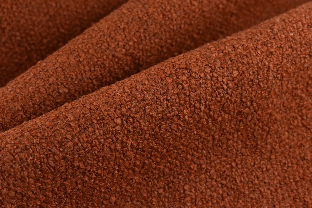Heavy Duty Nubby Textured Rust Brown Boucle Upholstery Fabric for Couch ...