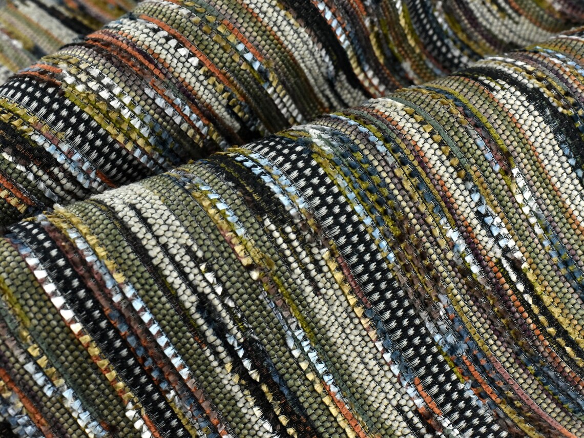 Multi-colored Modern Wool Blend Tweed Design Abstract Stripes ...