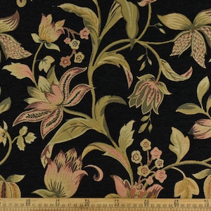 Extra Wide 110inches 280CM Vintage Large Floral Jacquard Chenille ...
