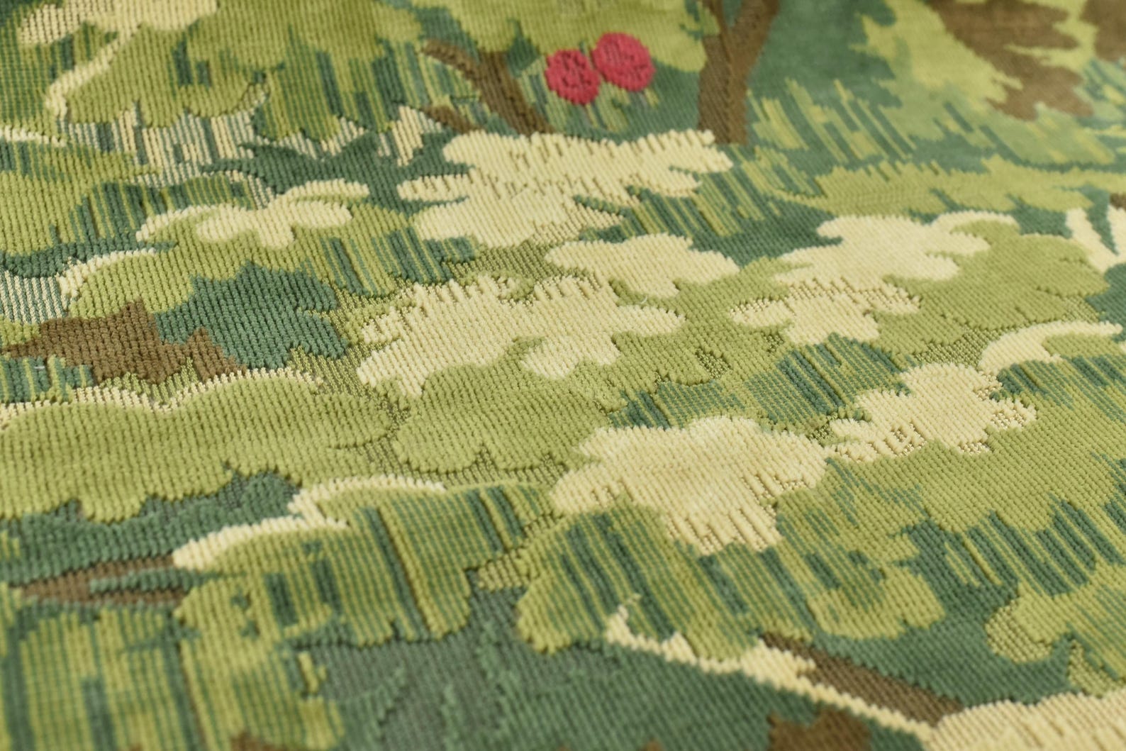Heavy Wight Cotton Linen Blend Green Floral Raised Cut Vevet Upholstery ...