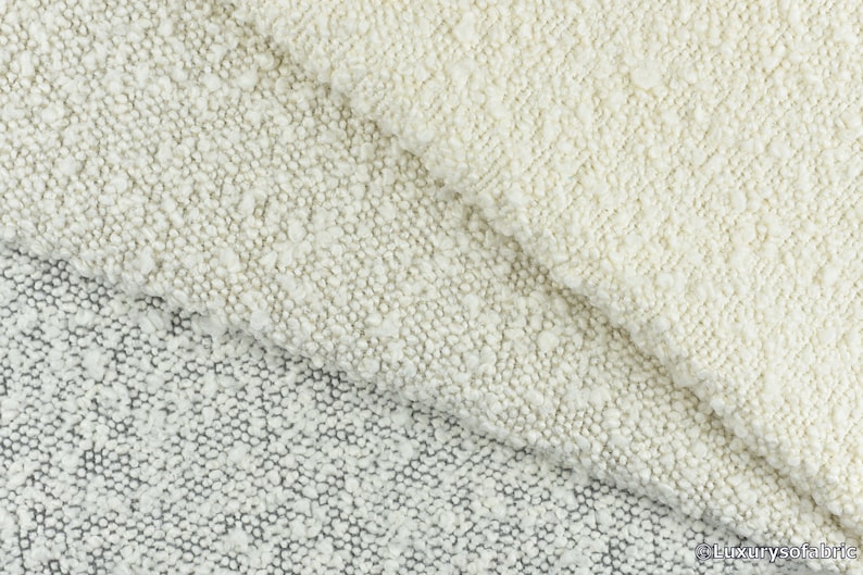 Ivory Cream Boucle Fabric Nubby Curly Texture Upholstery - Etsy