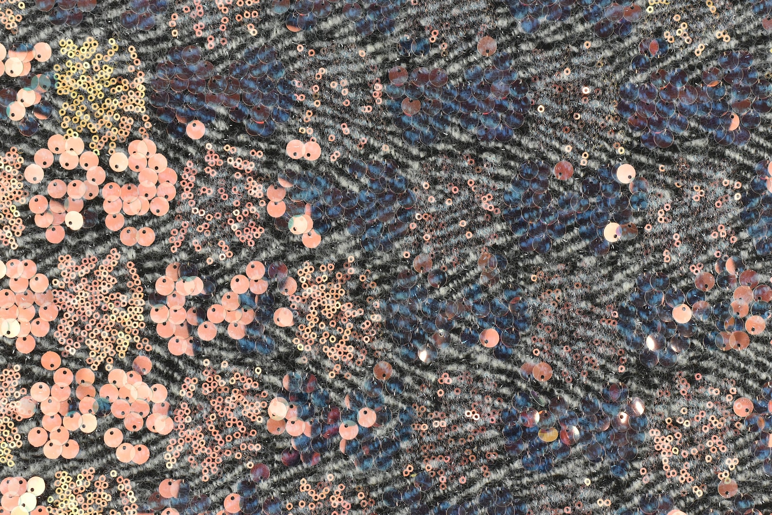 Heavy Weight Wool Blend Fabric Embroidered With Colorful Sequins ...