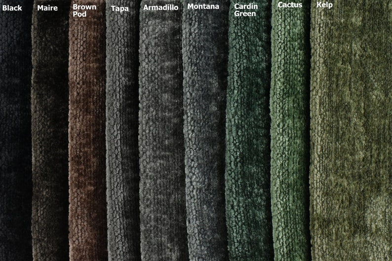 Plushed Textured Solid Color Chenille Upholstery Fabricsoft Hand and ...