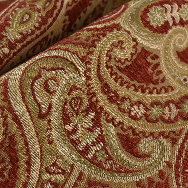 Red Gold Fabric - Etsy