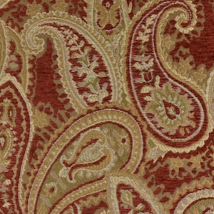 Vintage Chenille Jacquard Paisley Floral Upholstery Fabric for Sofa ...