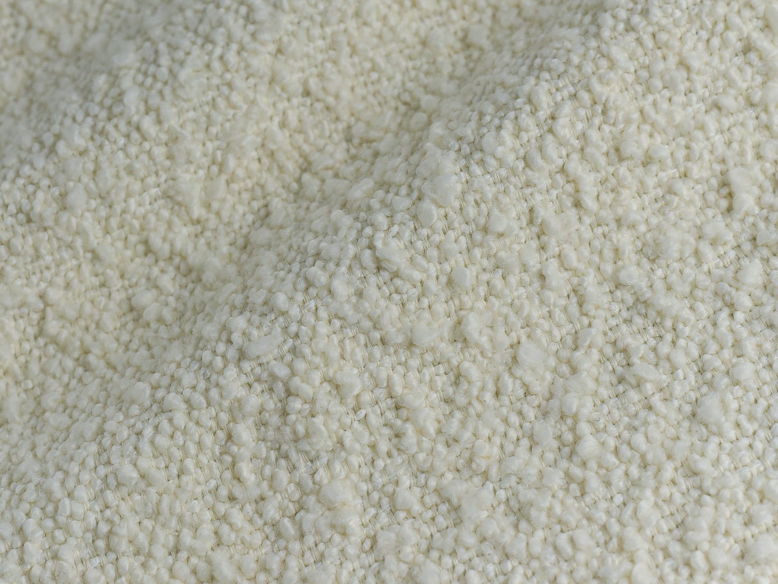Ivory Cream Boucle Fabric Nubby Curly Texture Upholstery Fabric by the ...
