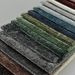 Plushed Textured Solid Color Chenille Upholstery Fabricsoft Hand and ...
