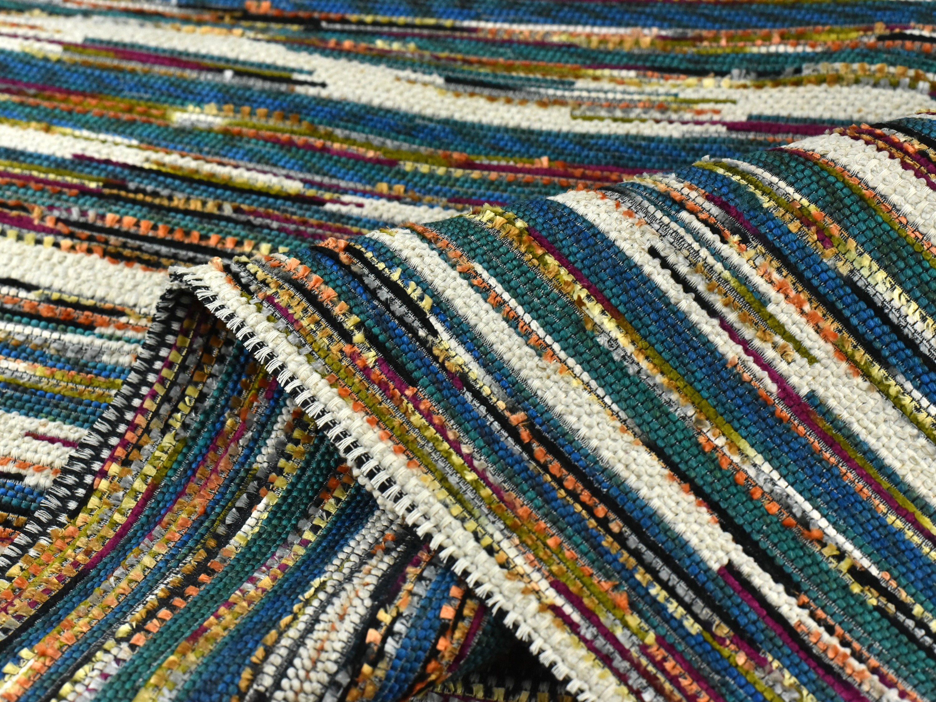 Multi-colored Modern Wool Blend Tweed Design Abstract Stripe Upholsetry ...