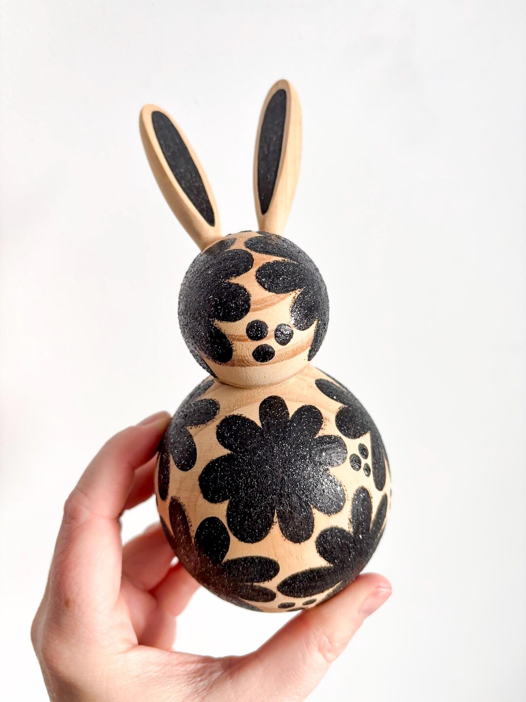 Freestanding Hand Painted Wood Bunny, Easter Decor, Spring Decor ...