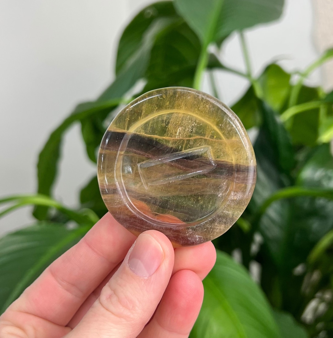 Yellow Fluorite Coin (exact One Pictured) - Etsy