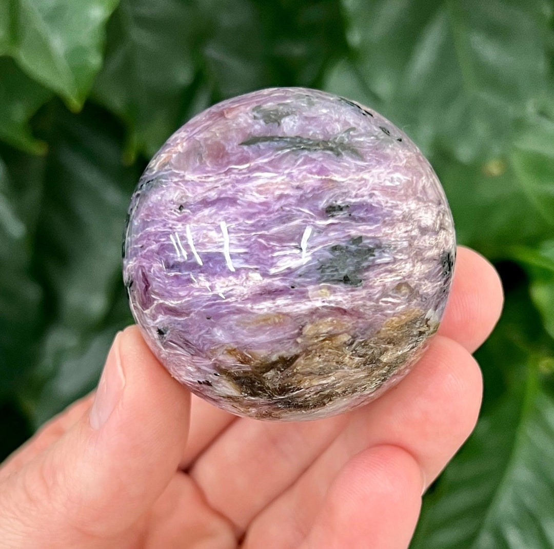 Pink Charoite Sphere exact One Pictured - Etsy