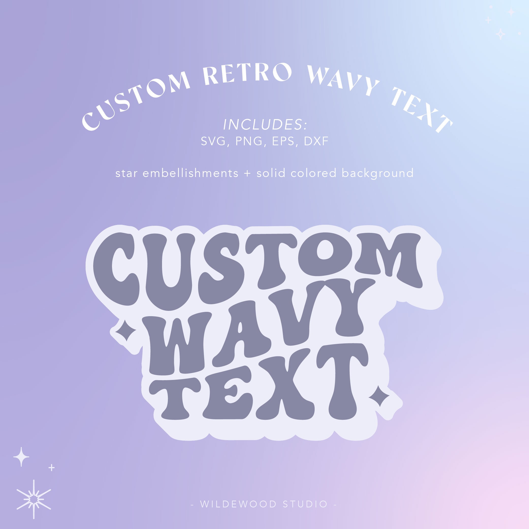 Custom Wavy Text SVG, Custom Wavy Stacked SVG, Personalized Text, Custom Groovy Text, Custom ...