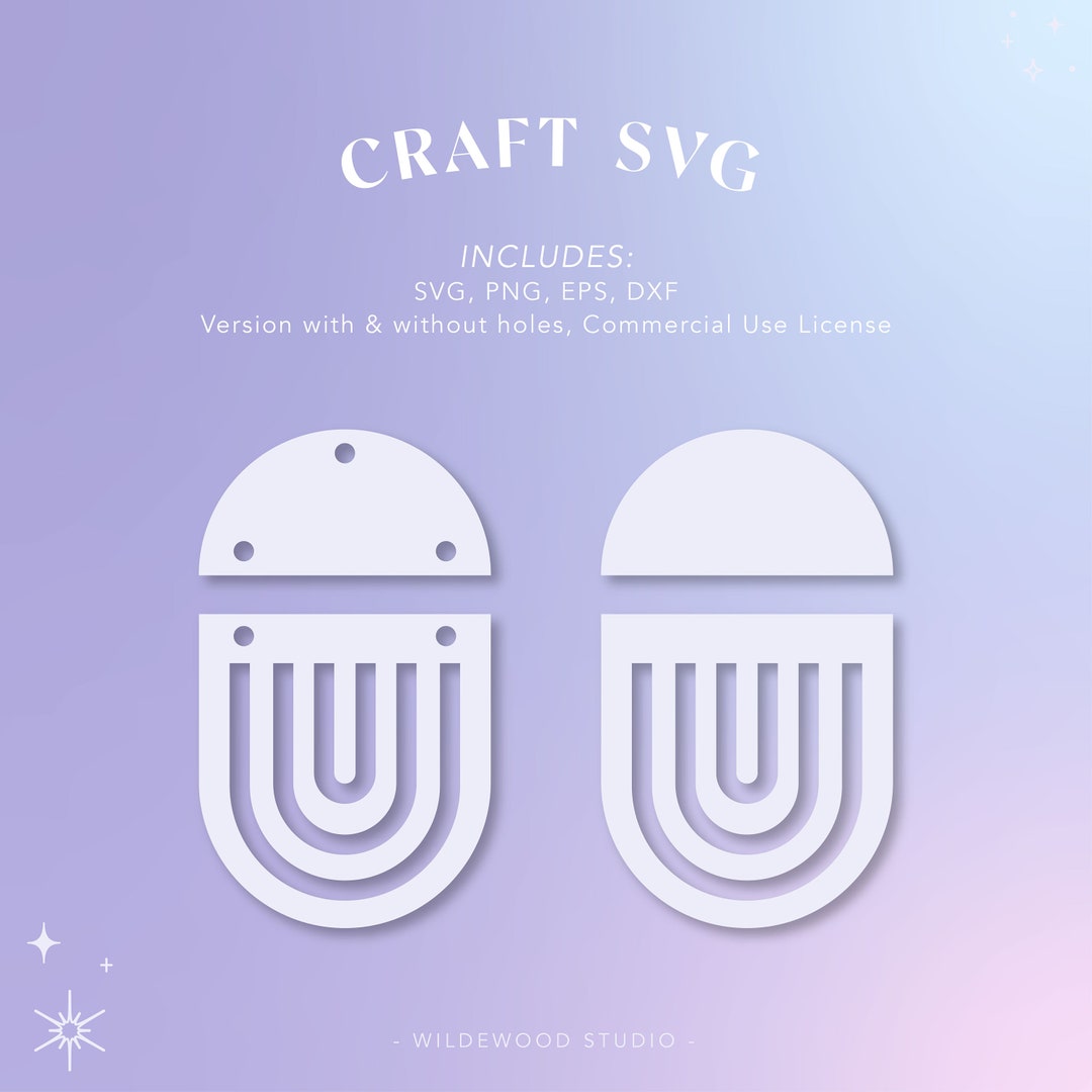 Earring SVG, Pill Arch Shape, Silhouette Cut Files, Circuit Cut Files ...