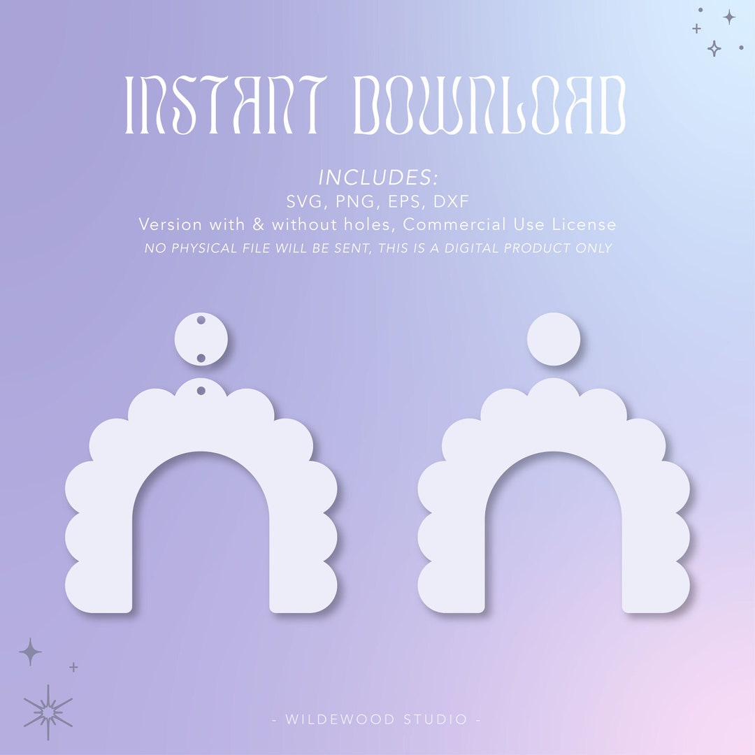 Earring SVG Scallop Arch Template SVG Silhouette Cut File - Etsy