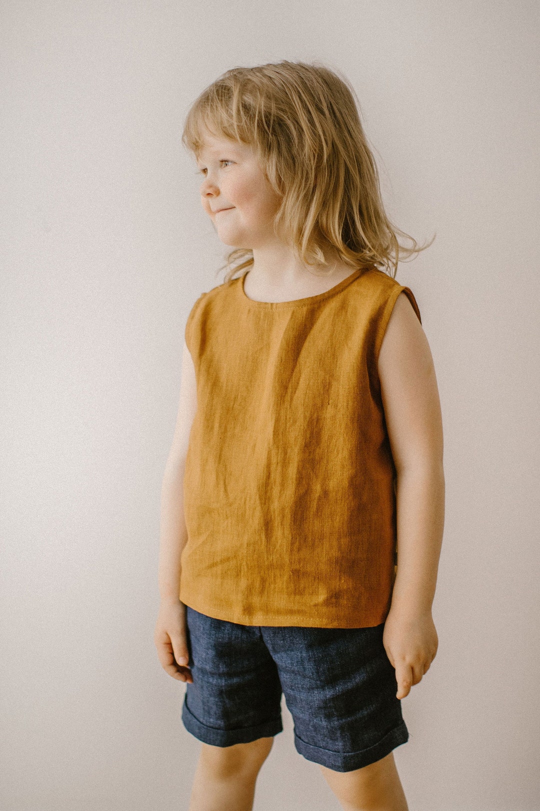 Sleeveless Linen Top for Boys, Linen Shirt for Toddler, Summer Shirt ...