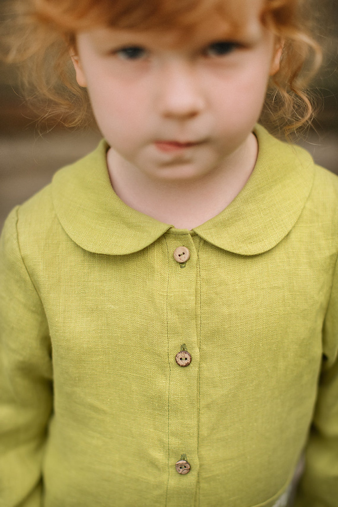 Linen girls shirt with long sleeves Linen buttoned shirt for | Etsy