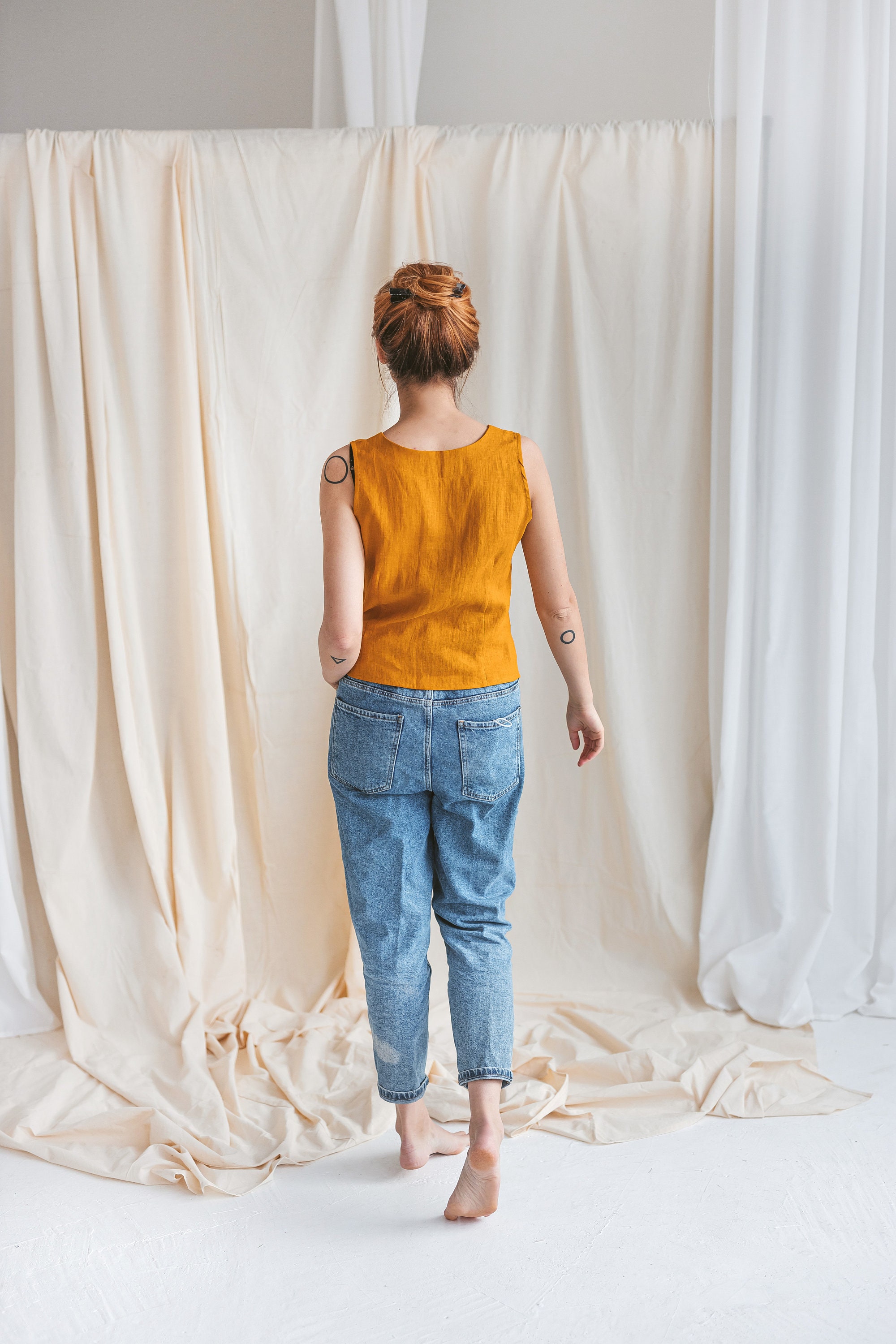 Linen Vest Women AFRIKA, Linen Tank Top, Linen Formal Vest, Linen ...