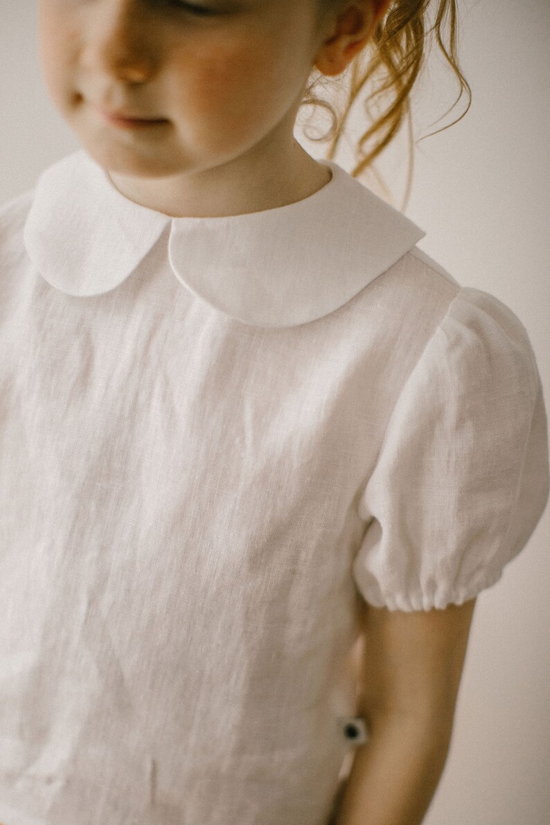 Peter Pan Shirt Linen Shirt Kids Shirt Girls Linen Shirt - Etsy