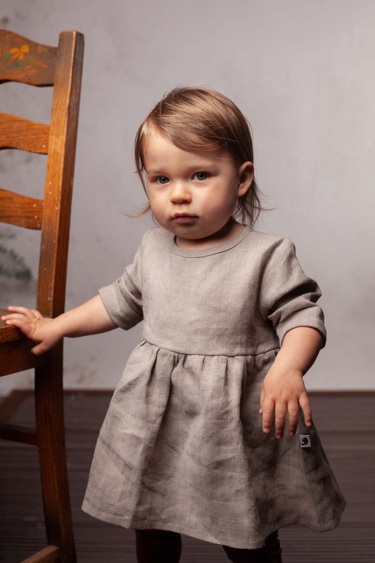 Girls Linen Dress With Long 3/4 Sleeves Linen Summer Dress | Etsy