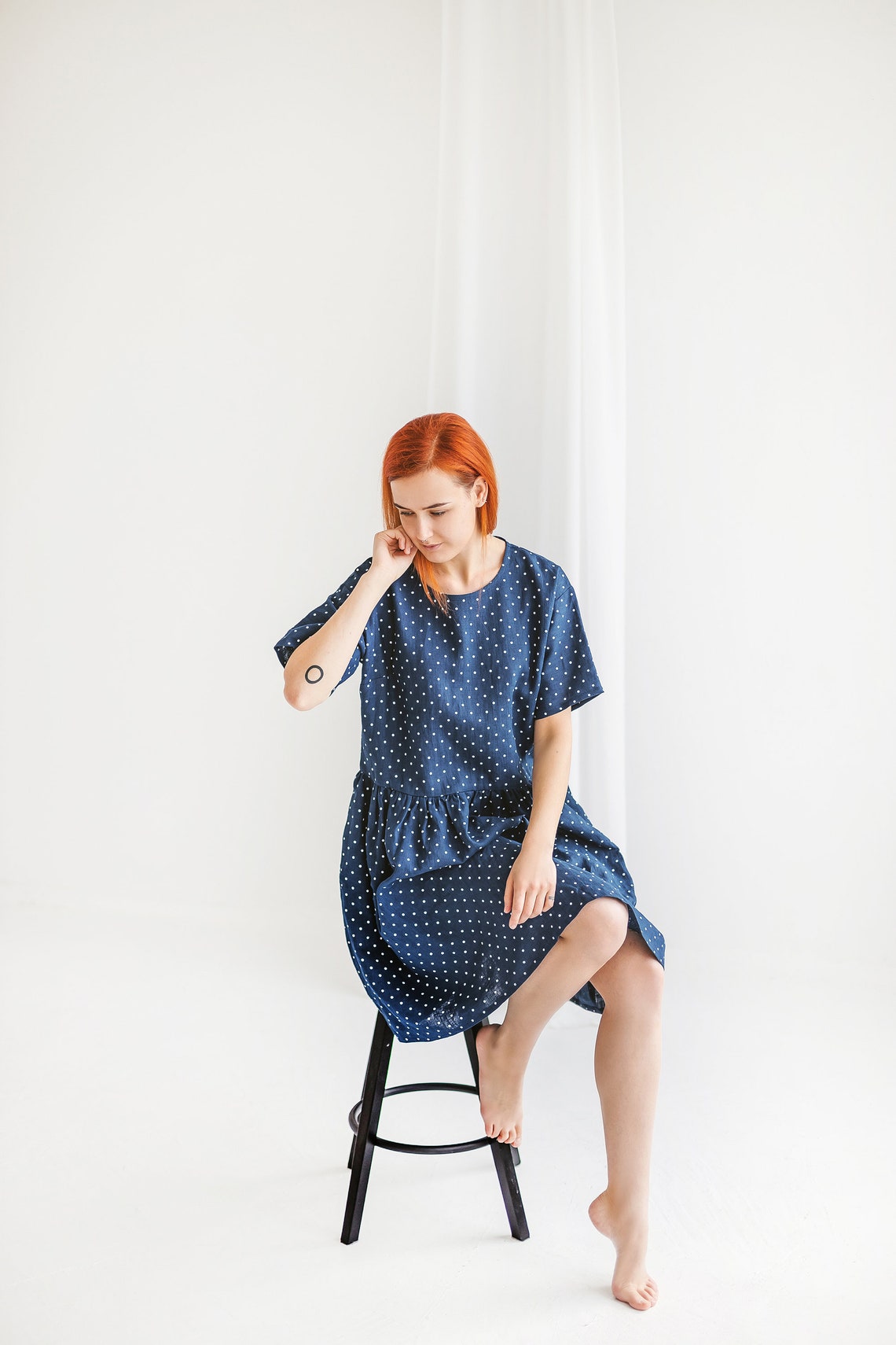 Loose Linen Dress Alex, Plus Size Linen Dress, Summer Linen Dresses for ...