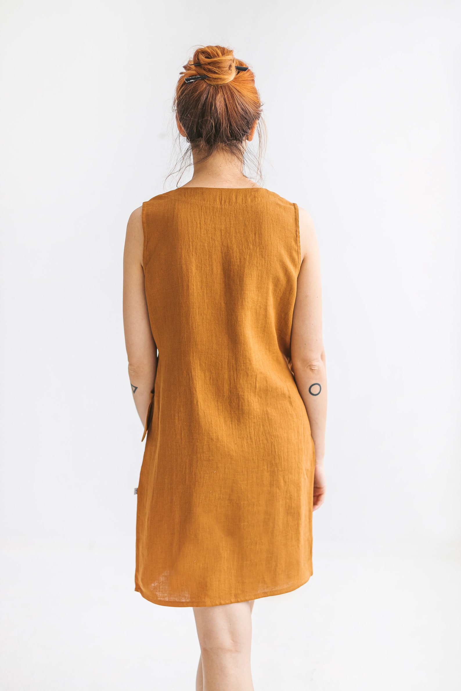 Linen Dress Una V Neck Sleeveless Organic Linen Summer Dress Etsy