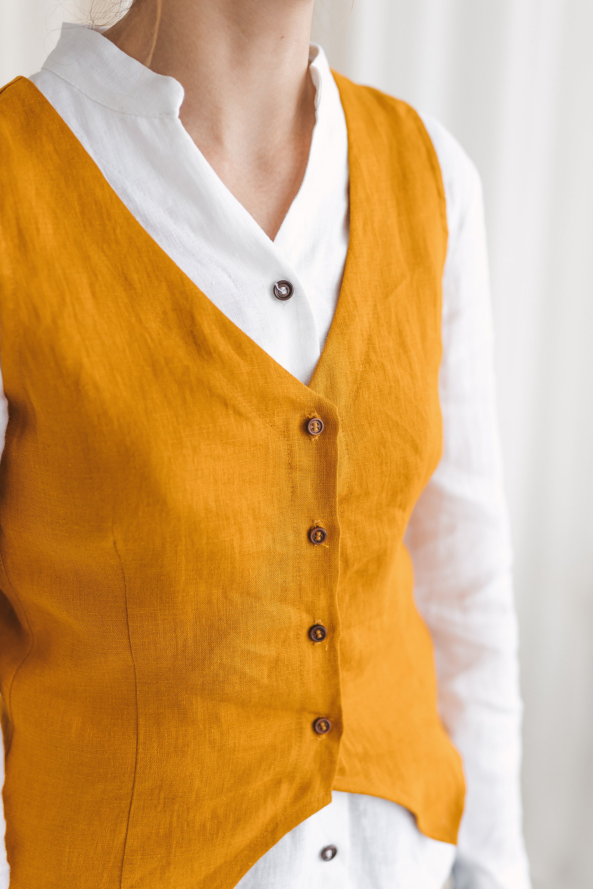 Linen Vest Women AFRIKA, Linen Tank Top, Linen Formal Vest, Linen ...