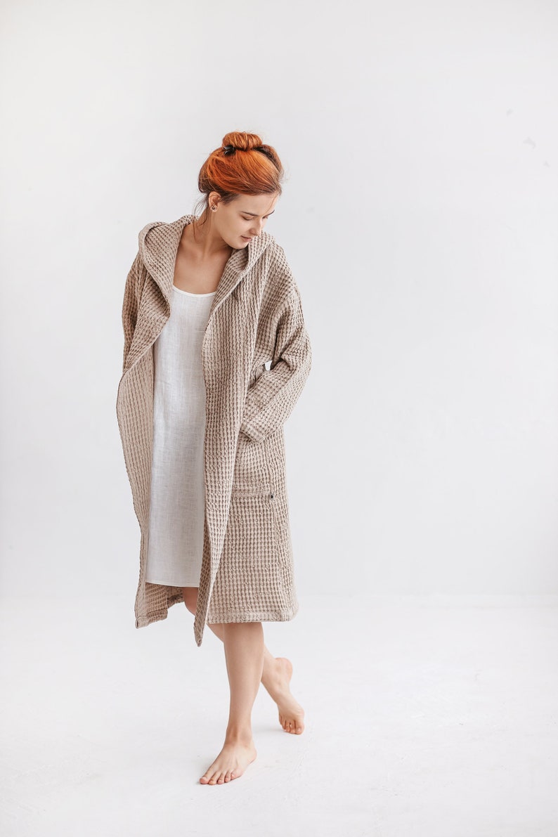 Hooded Plus Size Cotton Robe for Women and Men Unisex Cotton | Etsy