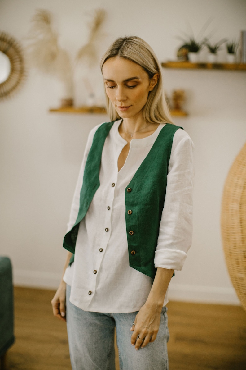Linen Vest Women AFRIKA, Linen White Vest, Linen Tank Top, Linen Formal ...