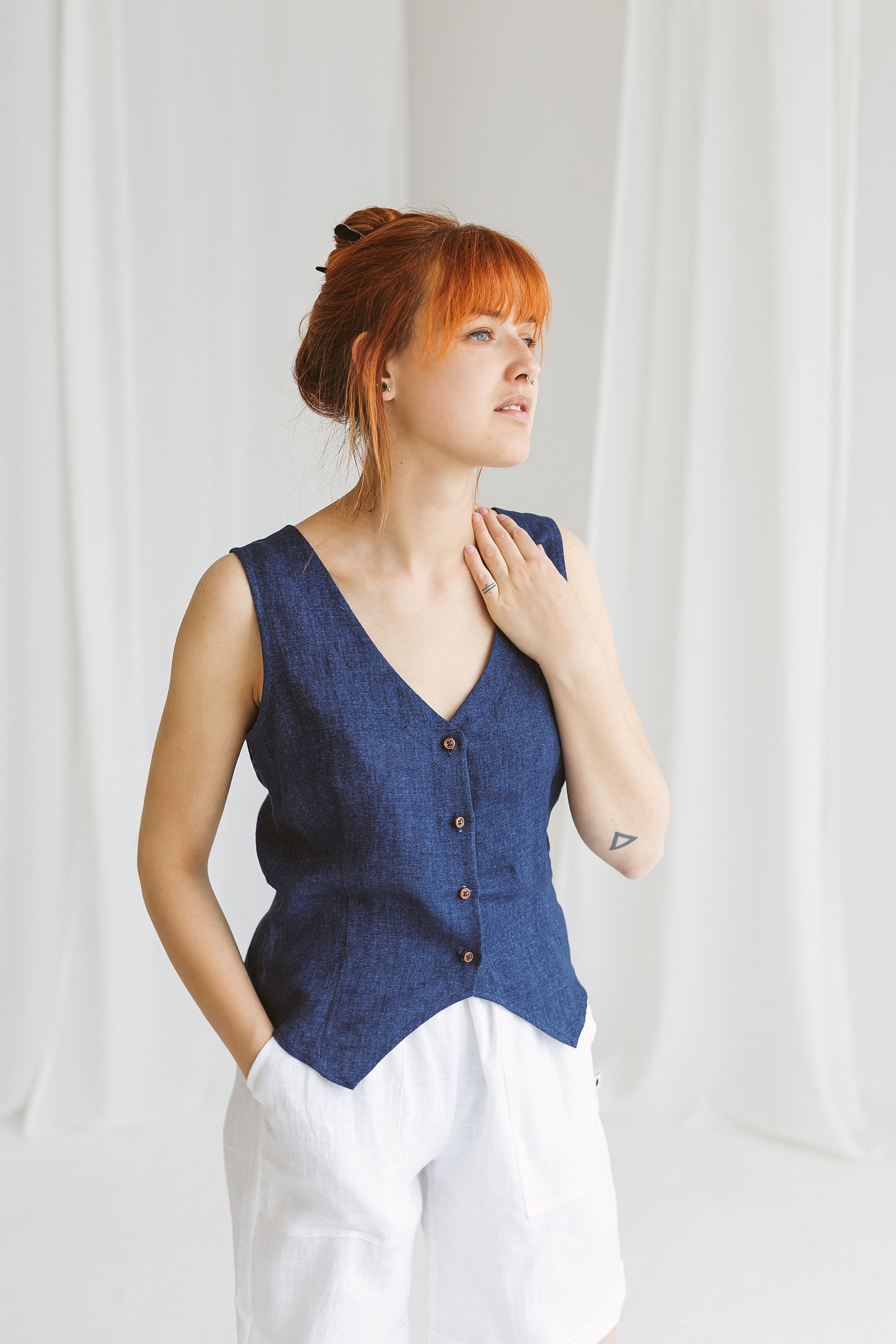 Linen Vest Women AFRIKA Linen White Vest Linen Tank Top - Etsy