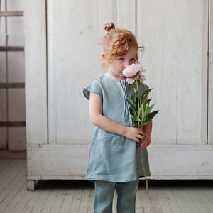 Linen Children Set, Linen Kids Clothes, Washed Linen, Summer Set, Linen ...