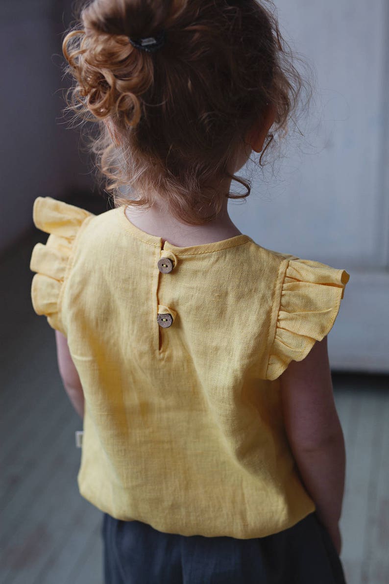 Girls Linen Blouse Natalie Baby Linen Outfit Summer Blouse | Etsy