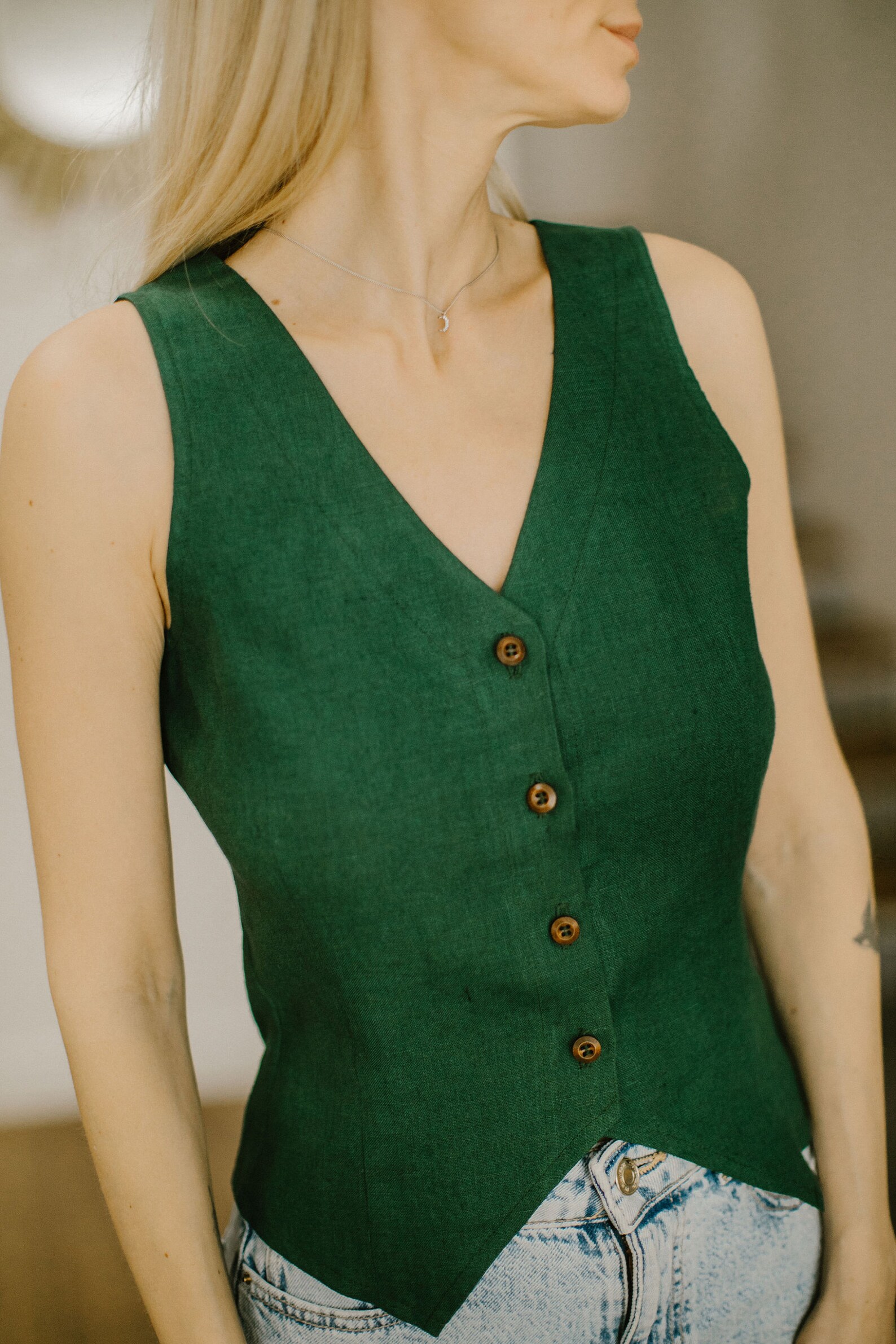 Linen Vest Women AFRIKA, Linen White Vest, Linen Tank Top, Linen Formal ...