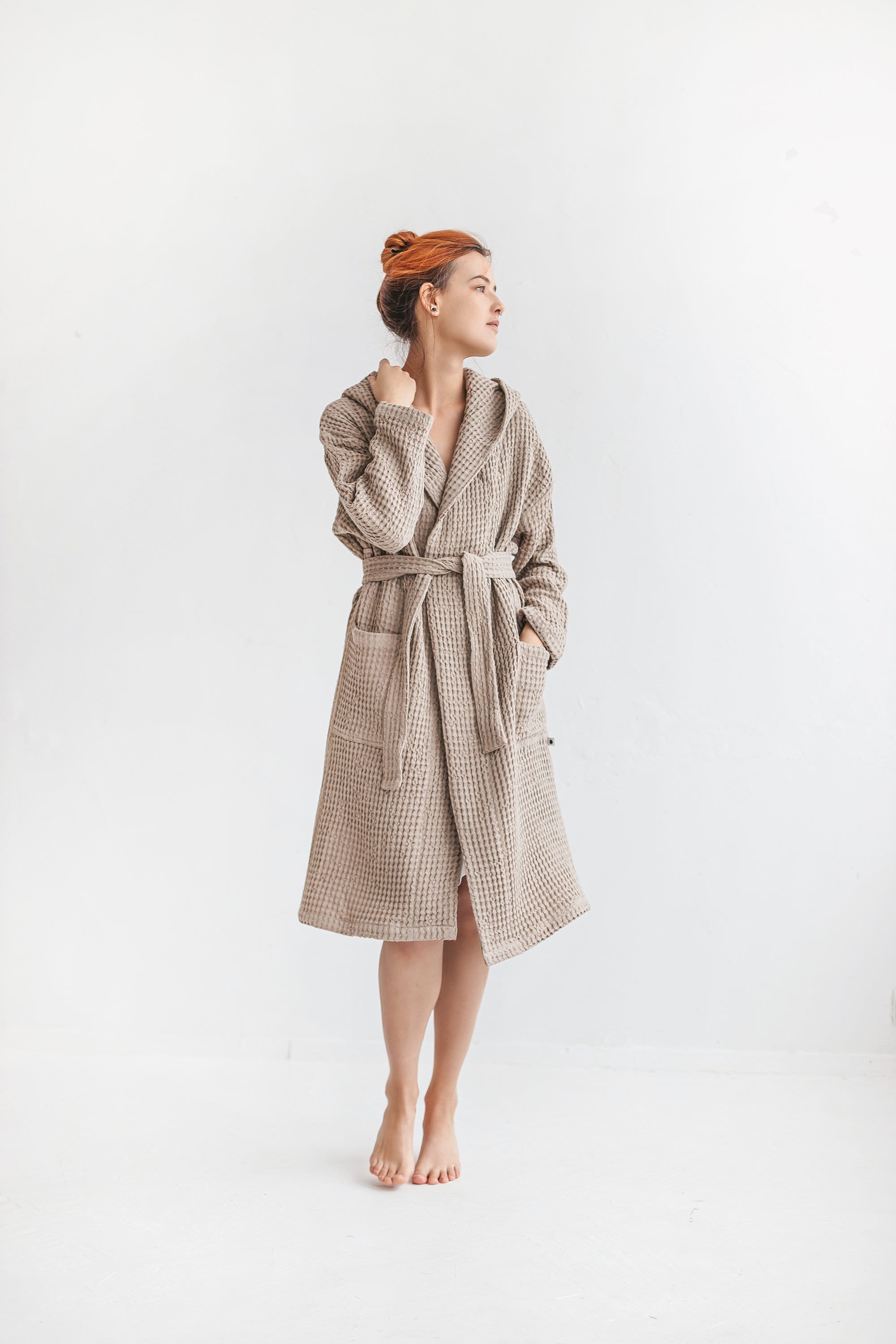 Hooded Plus Size Cotton Robe for Women and Men Unisex Cotton | Etsy