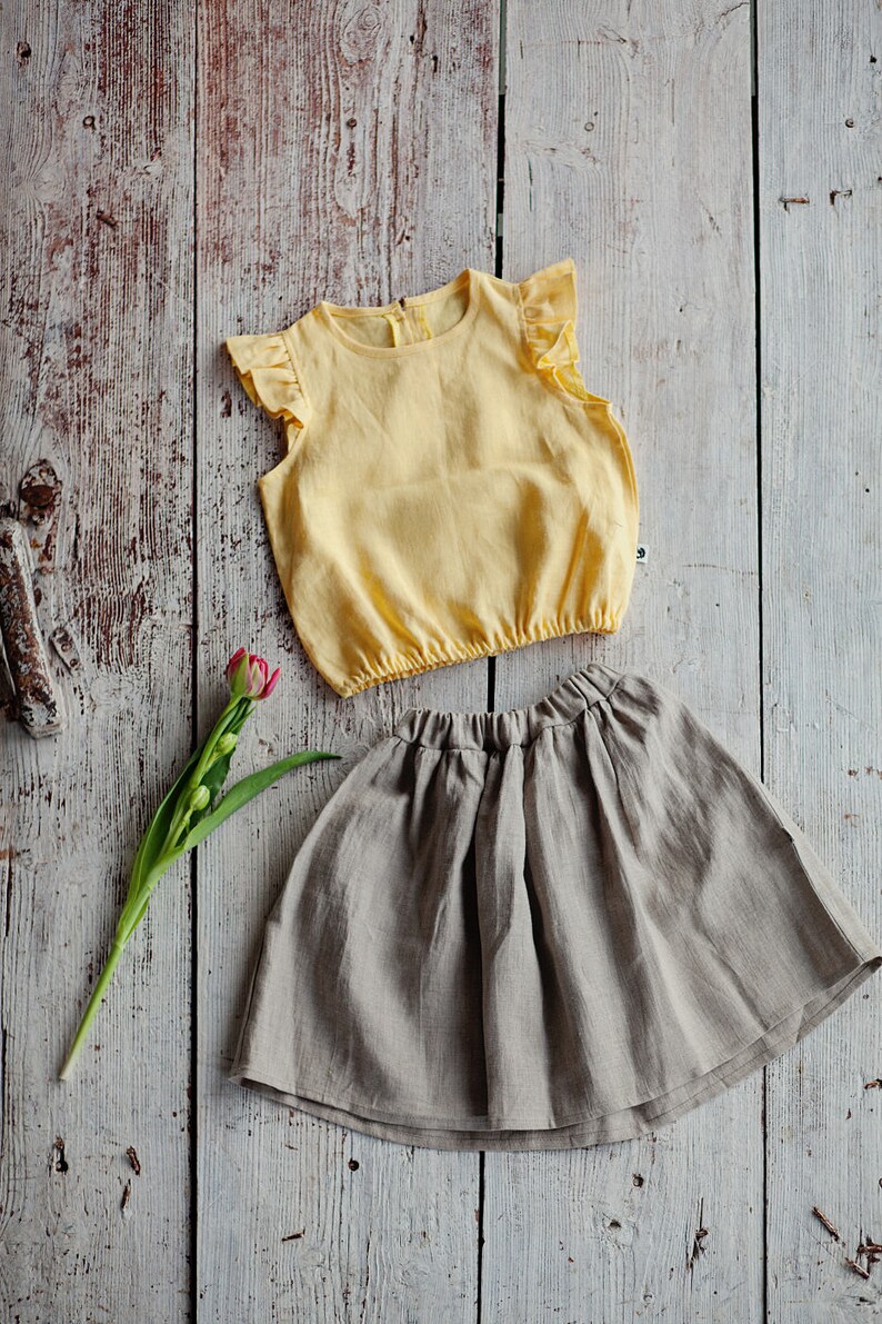 Girls Linen Blouse Natalie Baby Linen Outfit Summer Blouse | Etsy