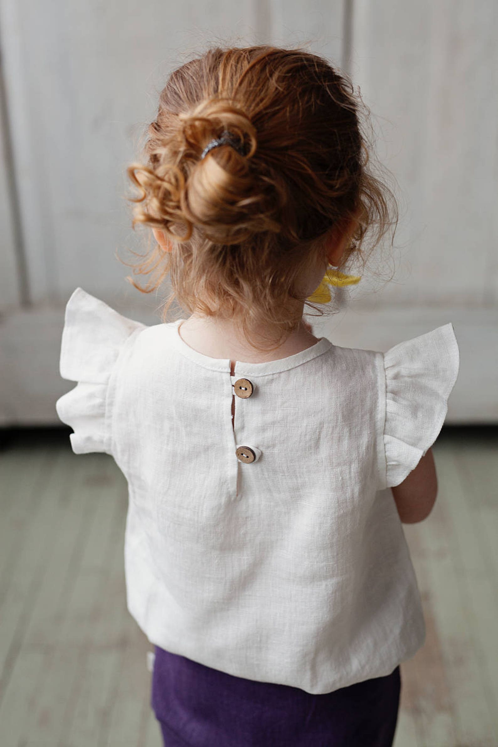 Linen Shirt for Baby Girl Flower Girl Shirt Organic Baby | Etsy