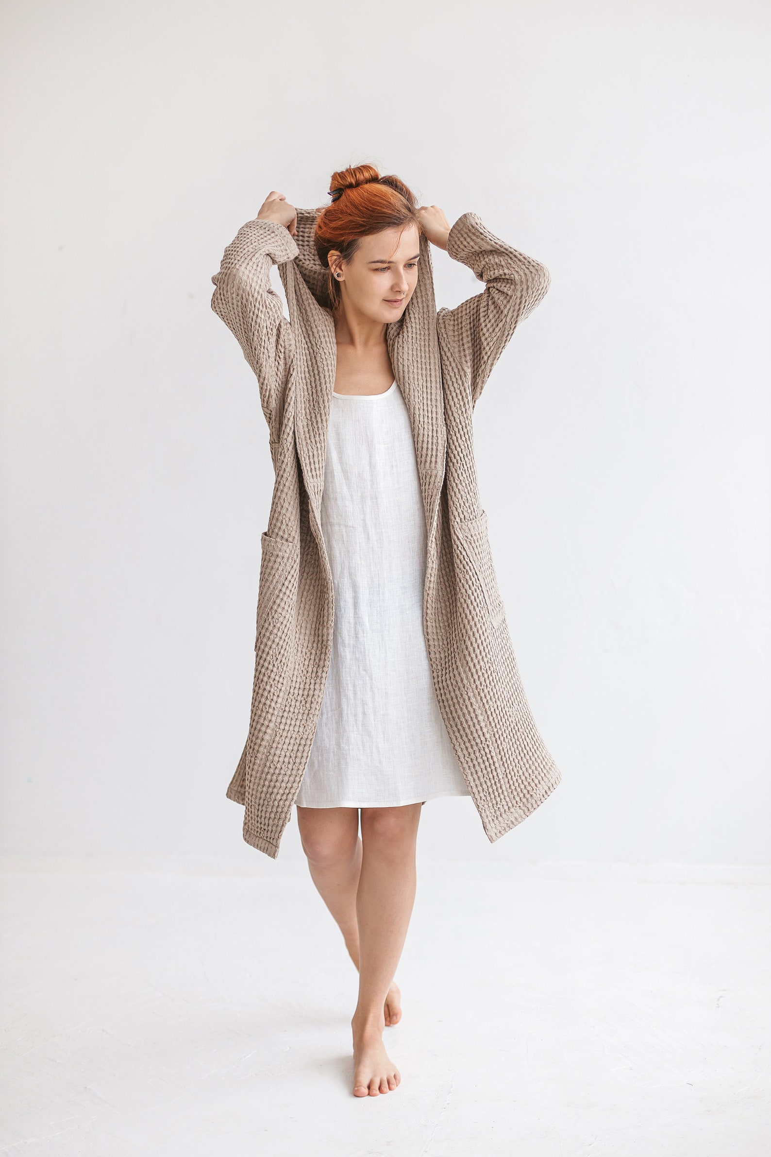 Hooded Plus Size Cotton Robe for Women and Men Unisex Cotton - Etsy