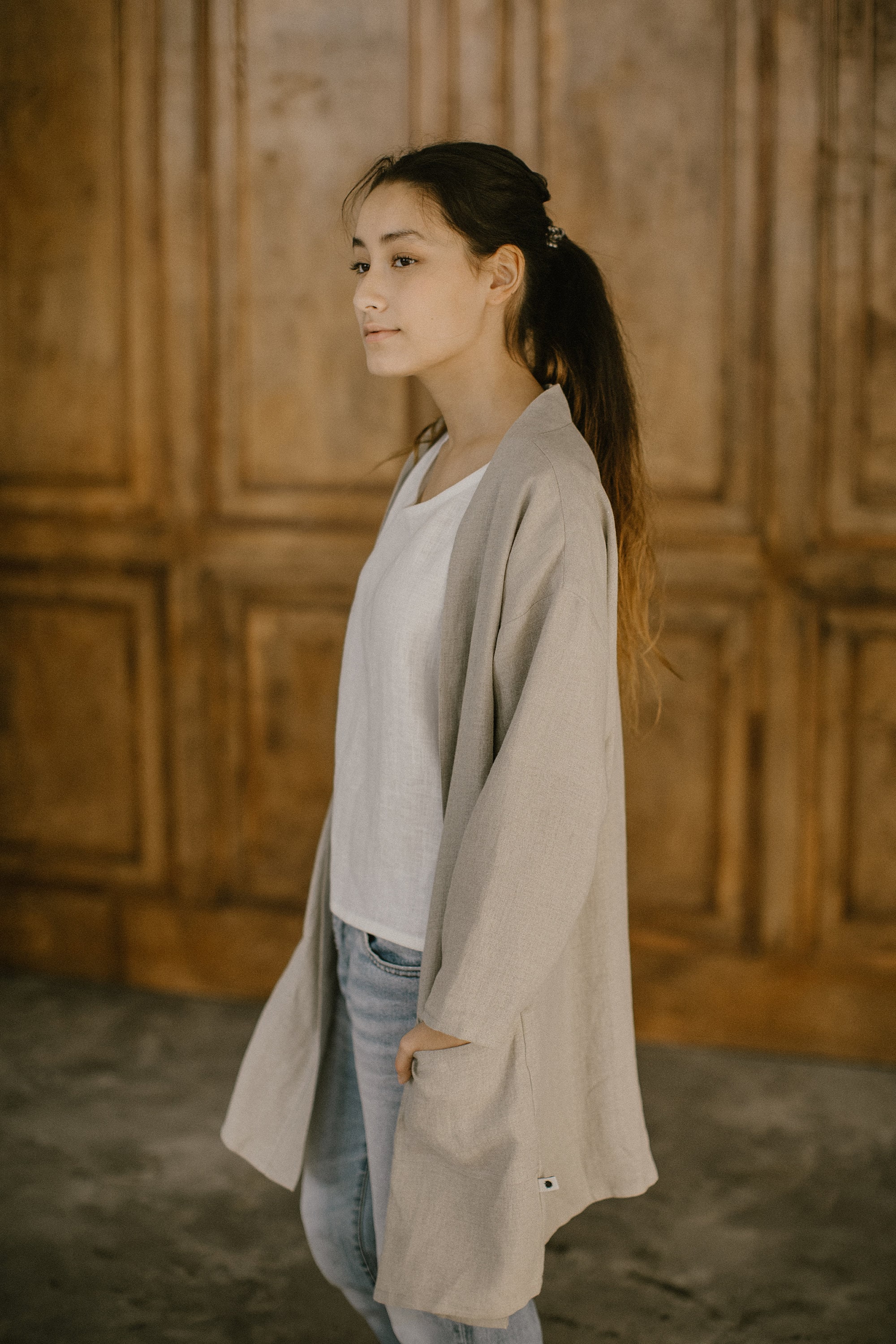 100% Organic Linen Cardigan for Women, Open Front Lightweight Linen ...