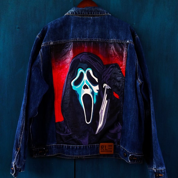 Painted Denim Jacket - Etsy