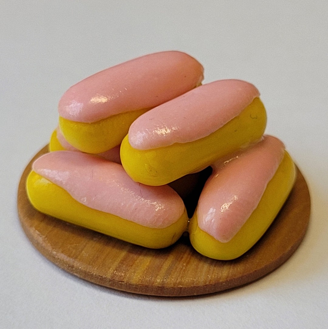 Dolls House Food. Artisan Made Miniature Pink Iced Buns on - Etsy