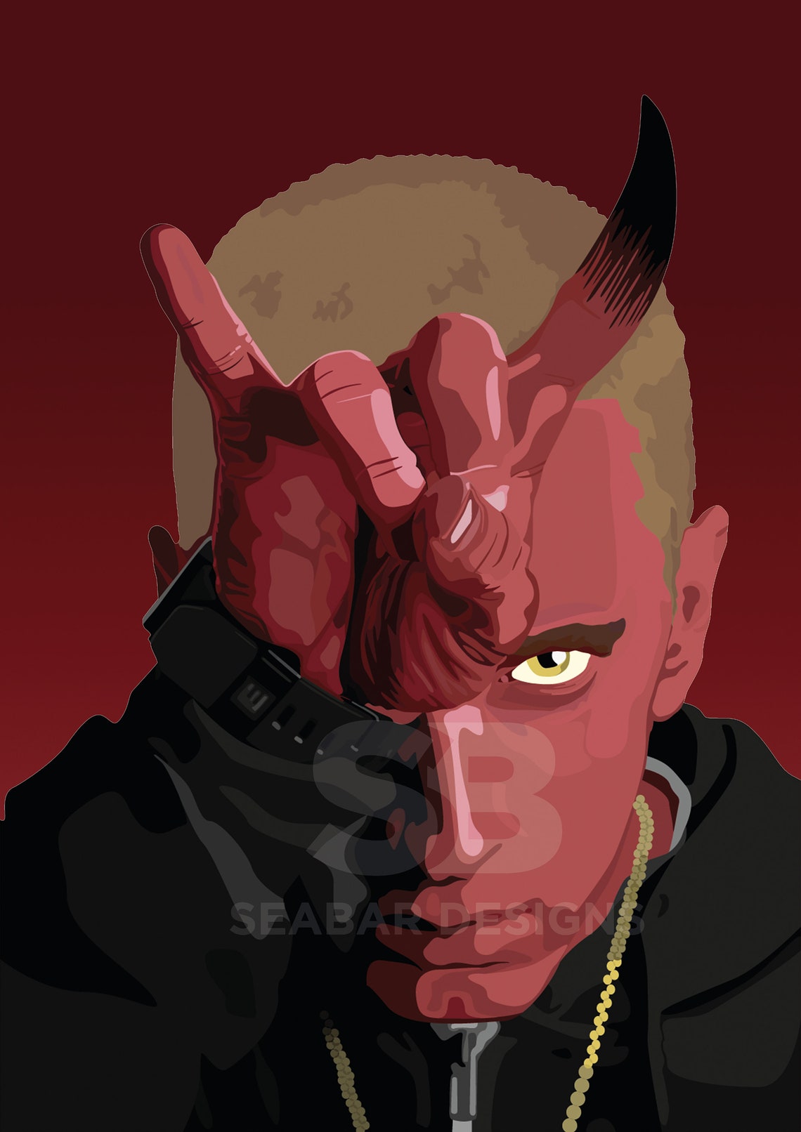 Limited Edition Eminem Devil Poster | Etsy