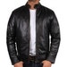 Mens Black Simple Leather Biker Jacket - Etsy