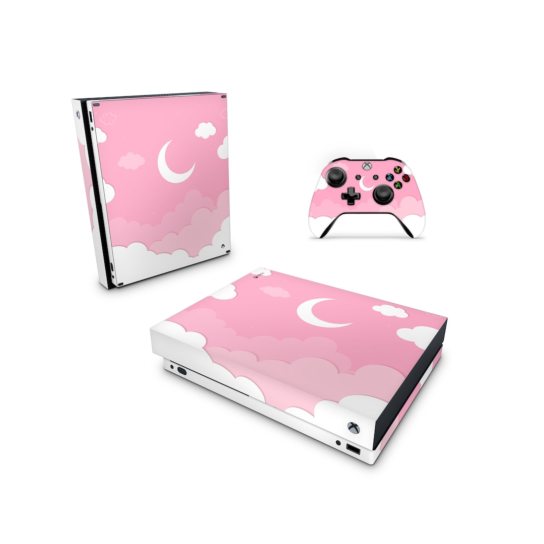 Cute Pink Moon Stars Xbox One Skin Decal Wrap Vinyl Sticker, Cute ...